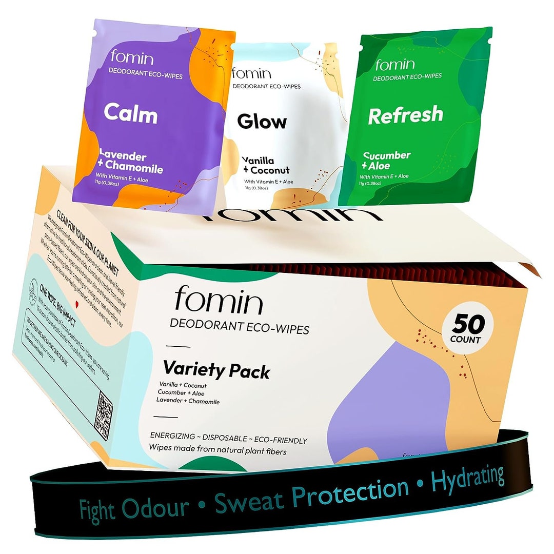 Variety Pack Deodorant Wipes | 50 Count Eco-friendly Mini Travel Size ...