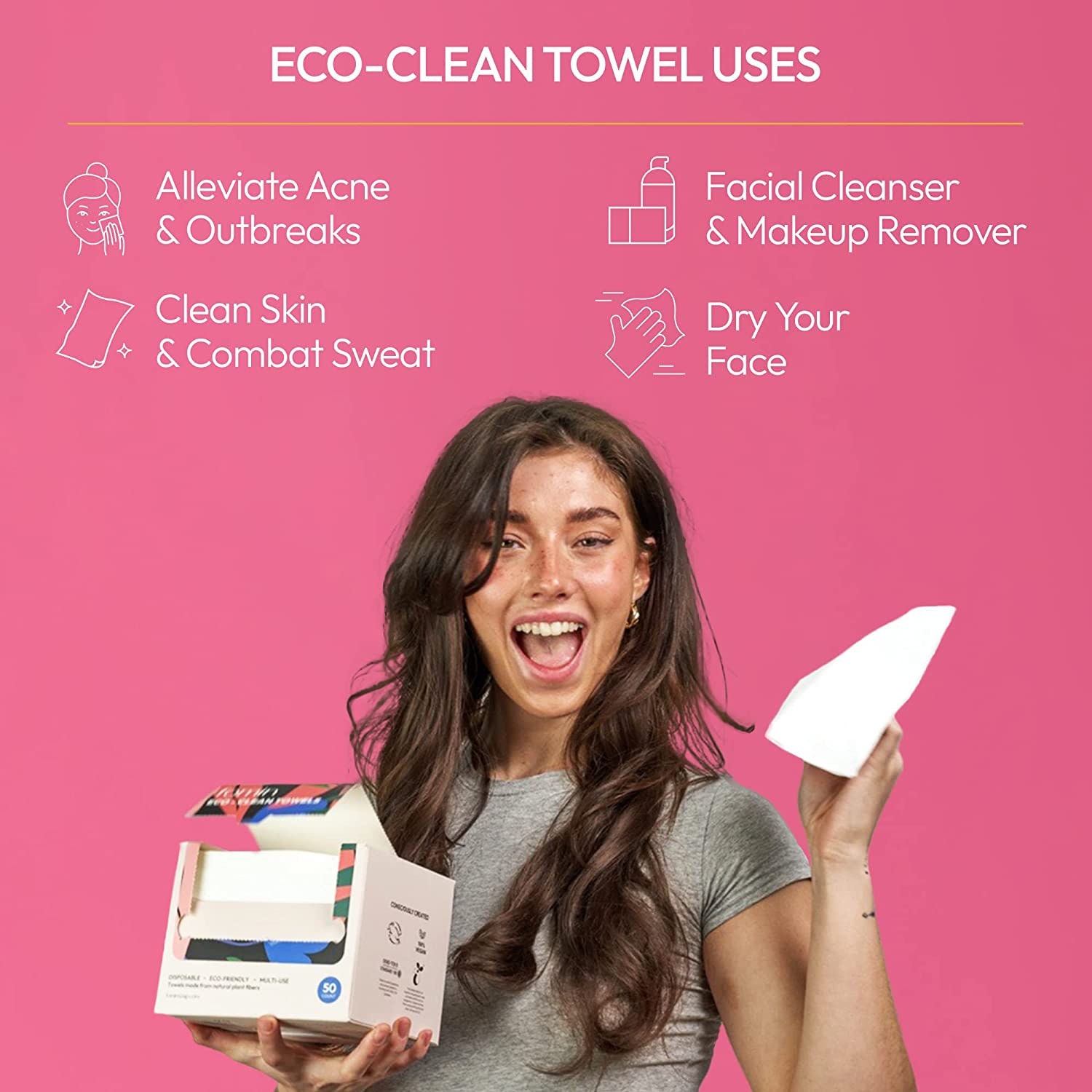 Eco-clean Disposable Face Towels (2 Packs | 25 CT) Ultra-soft Face ...