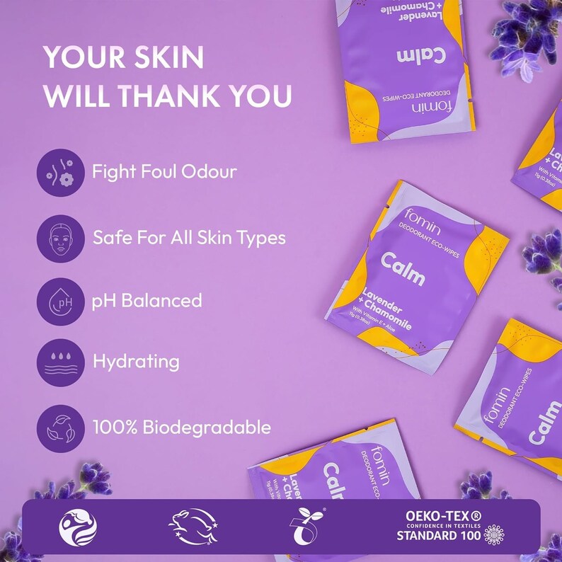Deodorant Wipes - 30 Count Eco-friendly Mini Deodorant Wipes for Women ...