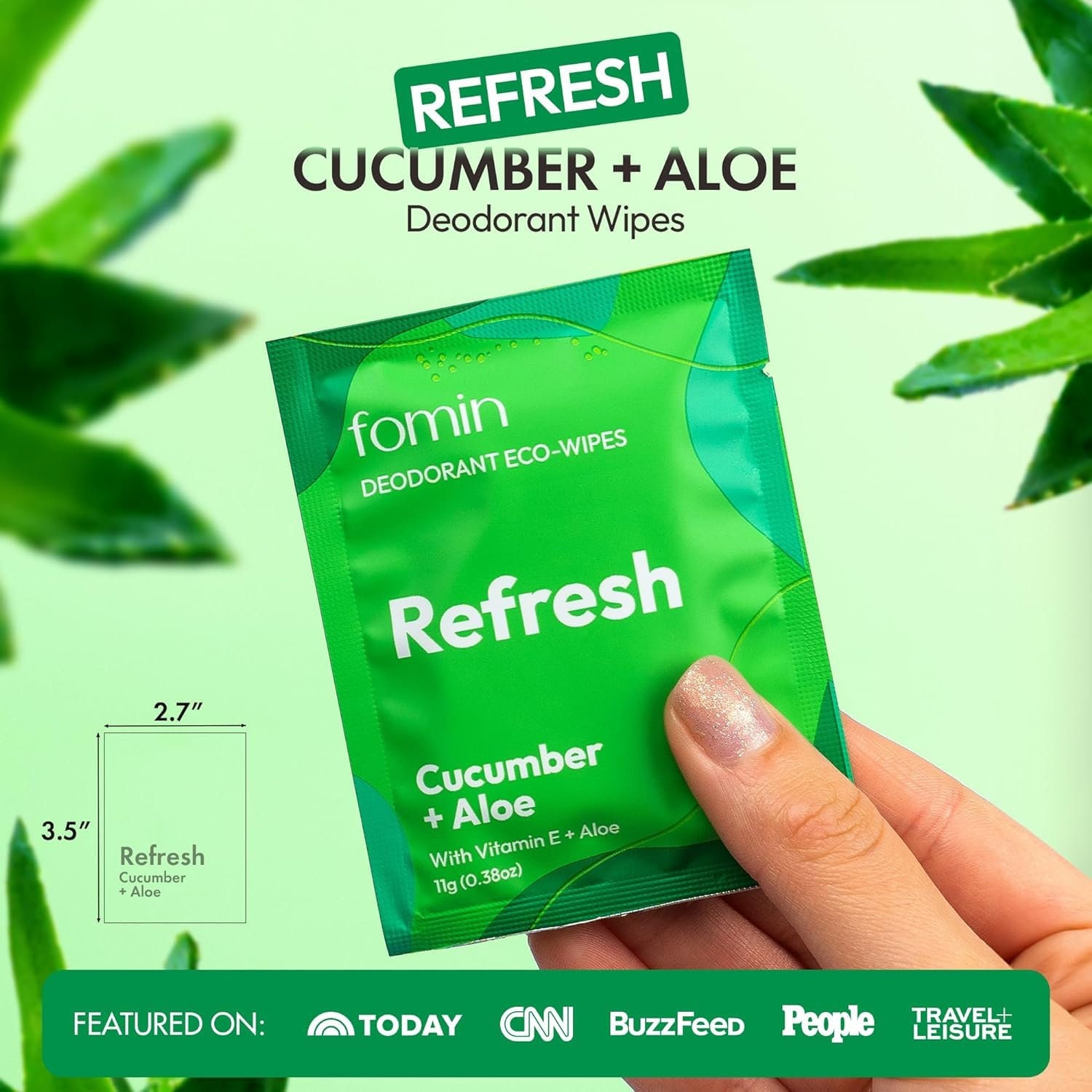 Deodorant Wipes - 30 Count Eco-friendly Cucumber Aloe Mini Deodorant ...