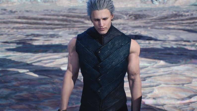 Vergil Devil May Cry 5 Blue and Black Vest Handmade - Etsy