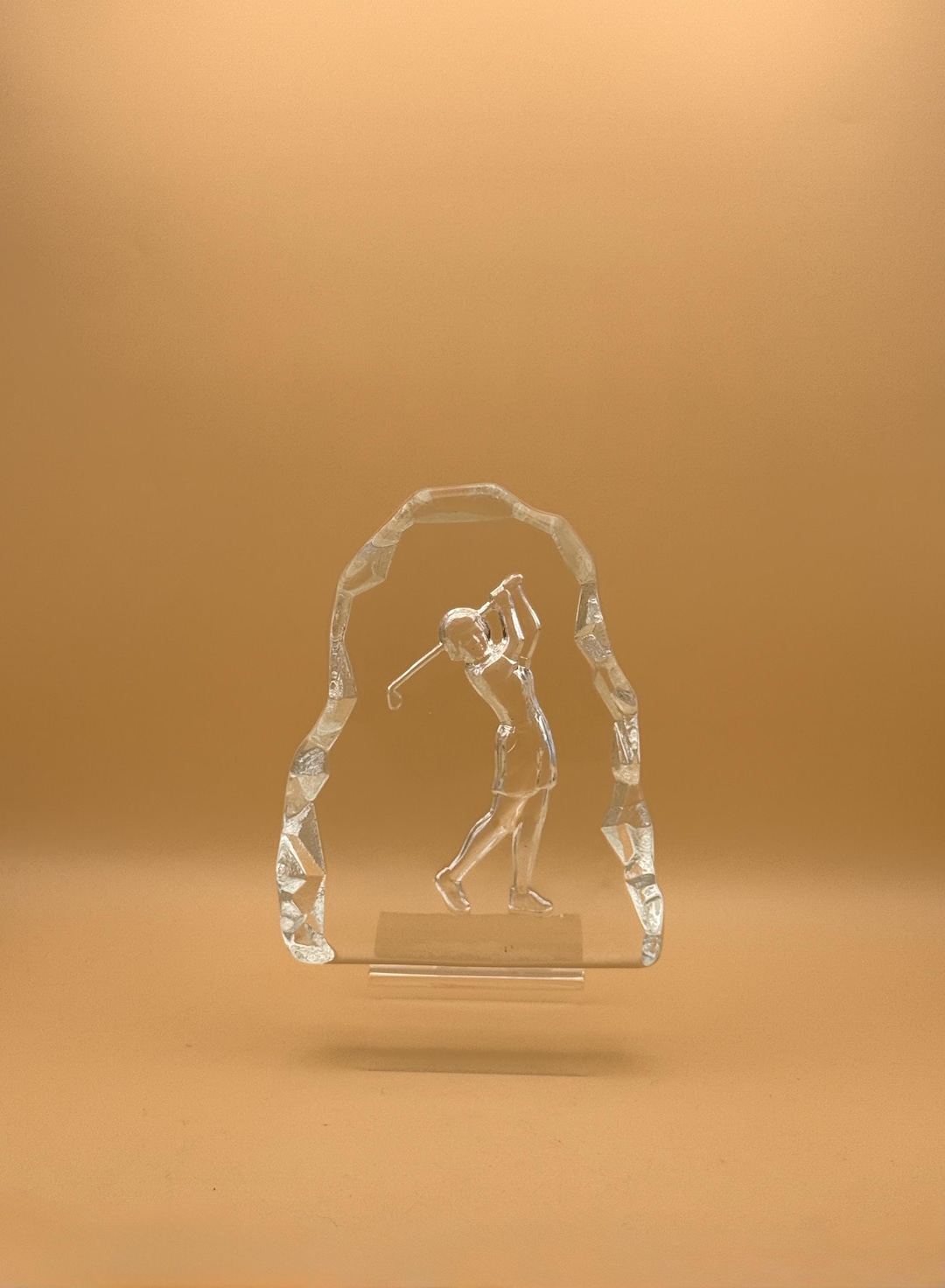 Glass Golf VINTAGE Trophy Paperweight — Attributed to Nybro Sweden ...