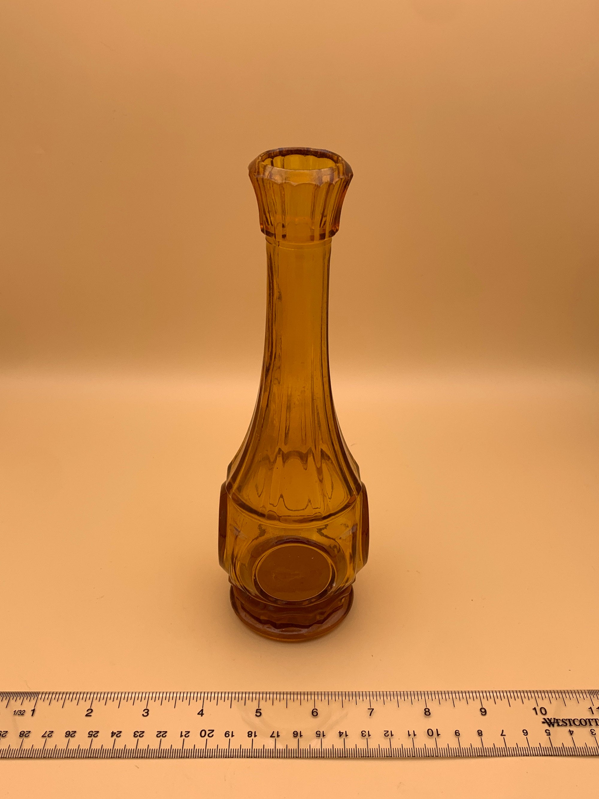 Amber Wheaton Glass 9" Bullseye VINTAGE Vase - Etsy