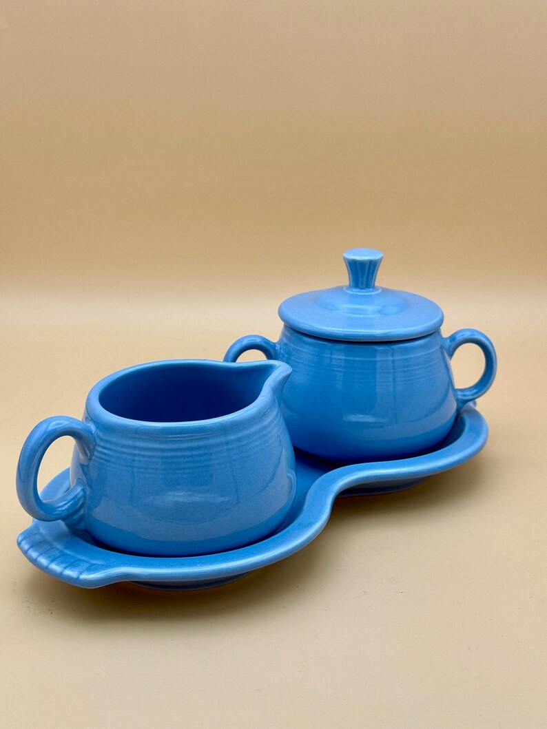 Homer Laughlin Fiestaware Periwinkle Blue Creamer & Sugar Bowl Set - Etsy