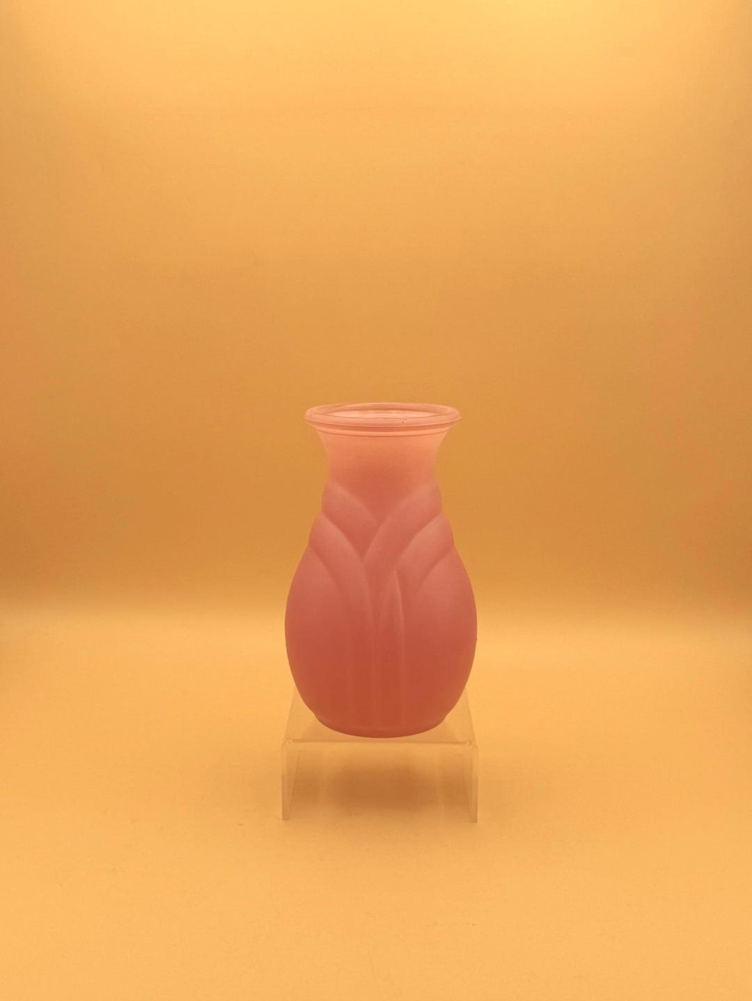 FTDA Pressed Glass Frosted Pink VINTAGE Art Deco Inspired Bud Vase - Etsy