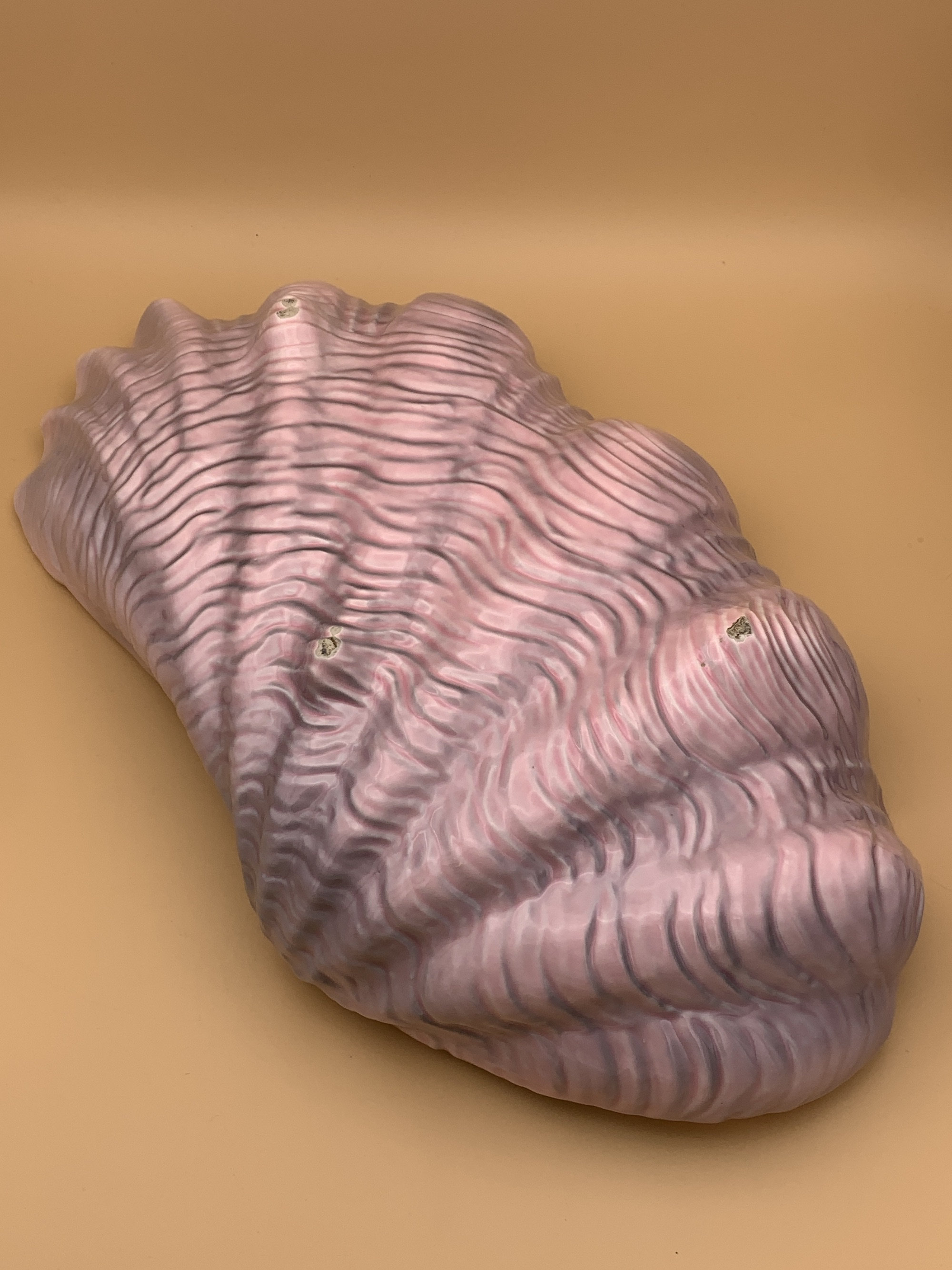 Large Pink VINTAGE Lustreware Broad Bibbed Cardita Ceramic Seashell ...