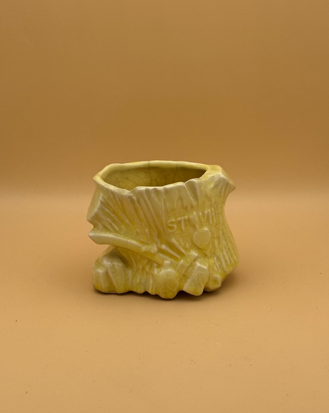 1940s Mccoy Pottery VINTAGE Yellow Tree Stump Ceramic Planter | Pot - Etsy