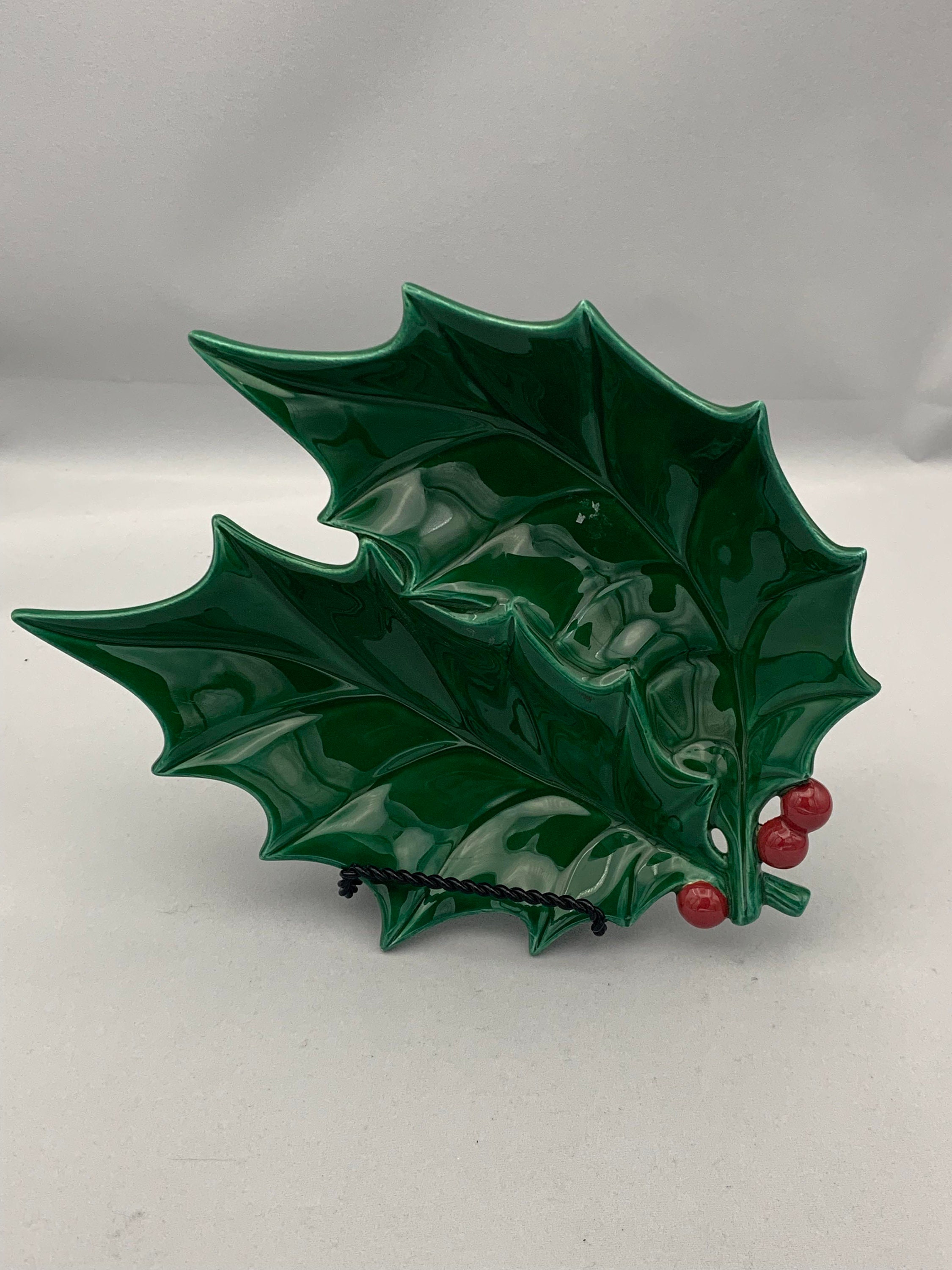 VINTAGE Atlantic Ceramic Holly Candy Dish - Etsy