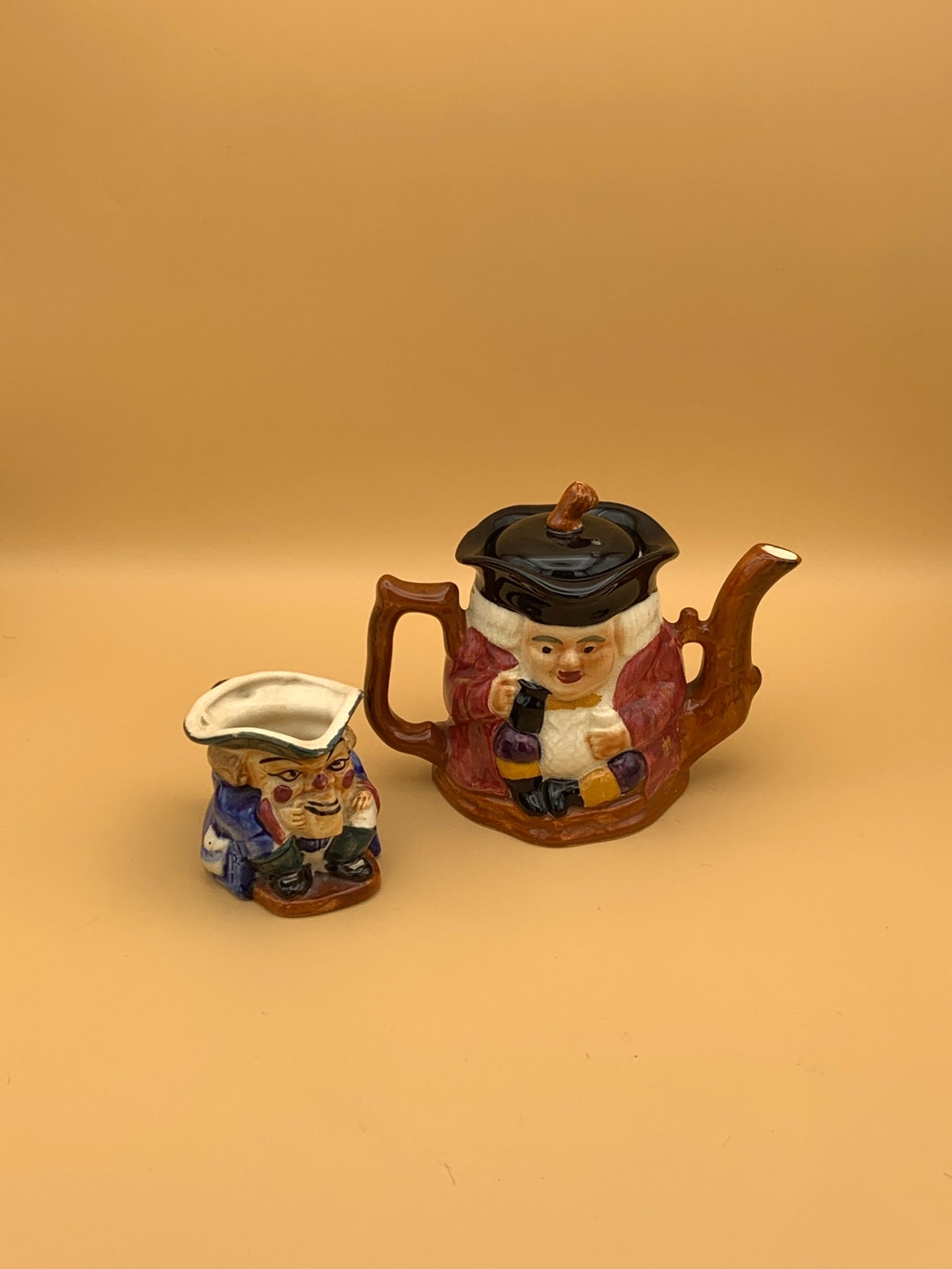 VINTAGE Staffordshire Shorter & Sons Toby Tea Pot and Toby Creamer - Etsy