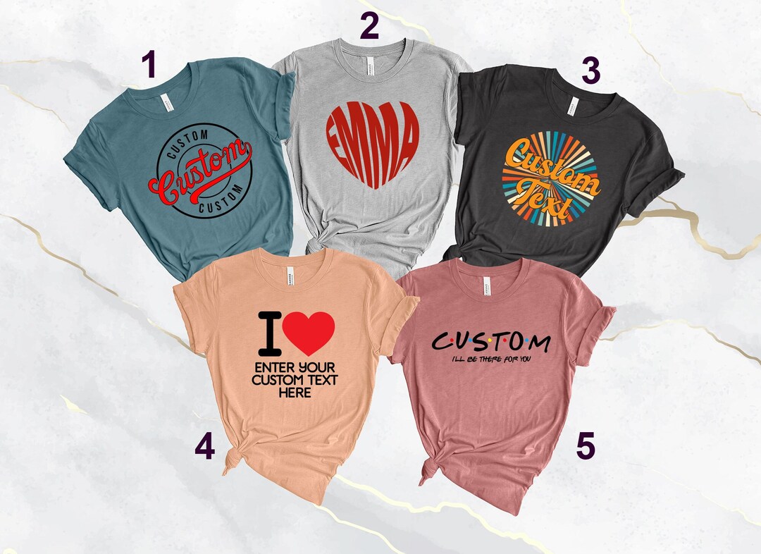Custom Text Shirt, Personalized Name Shirt, Custom Photo Shirt, Add ...