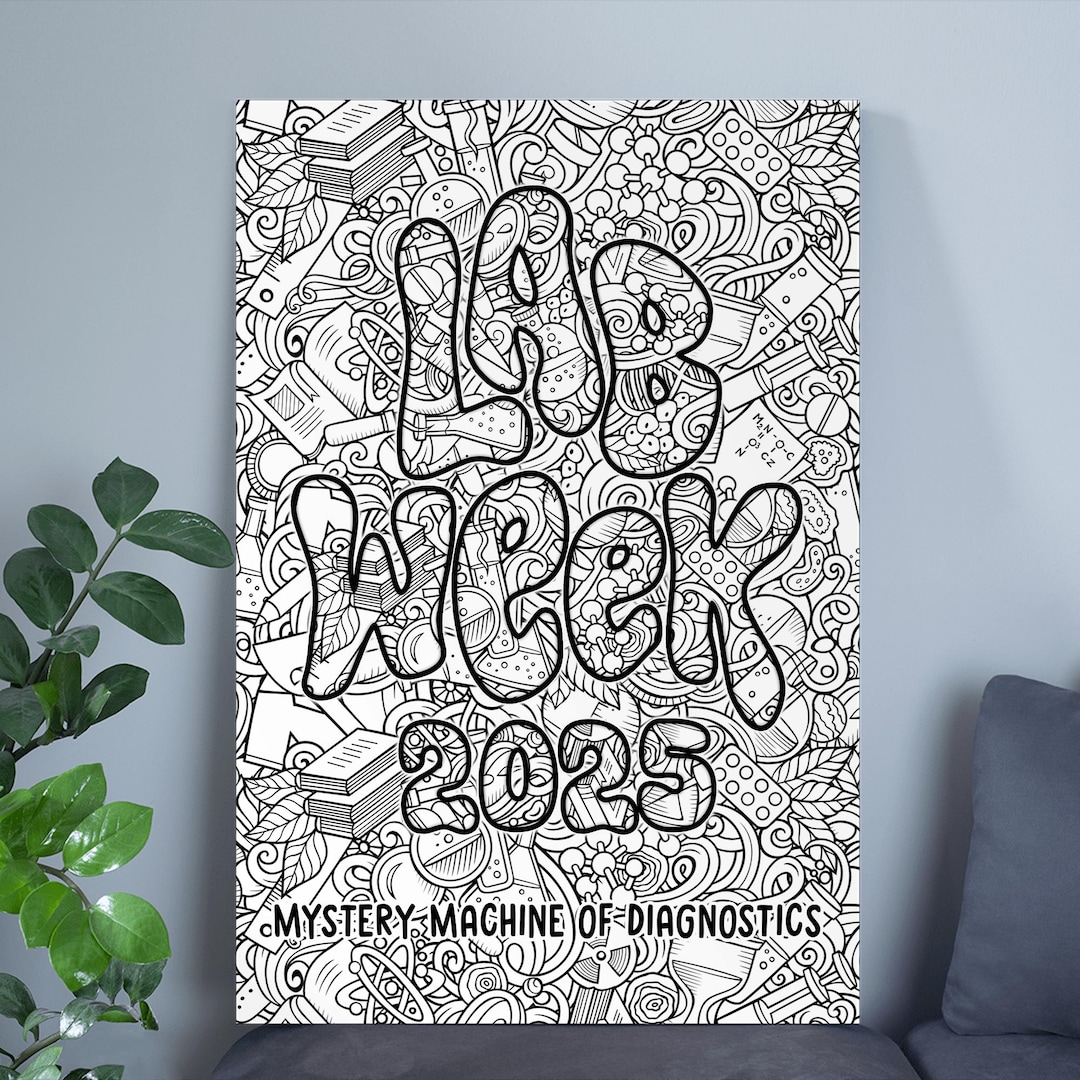 Lab Week 2025 Theme Poster Coloring Page, Giant Sheet Lab Week Clinical ...