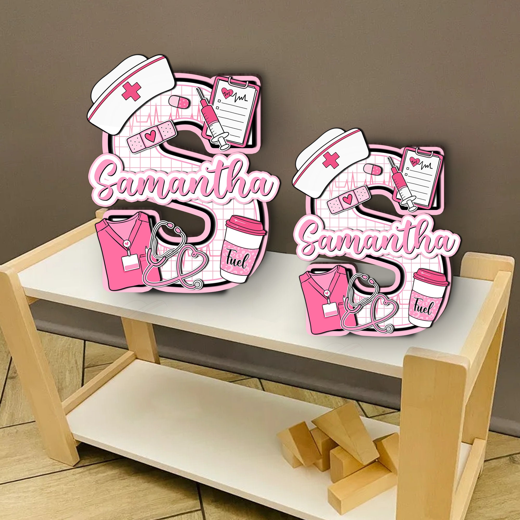 Personalized Nursing Clinic 3D Wood Art, 2 Layer Art Piece Door Sign ...