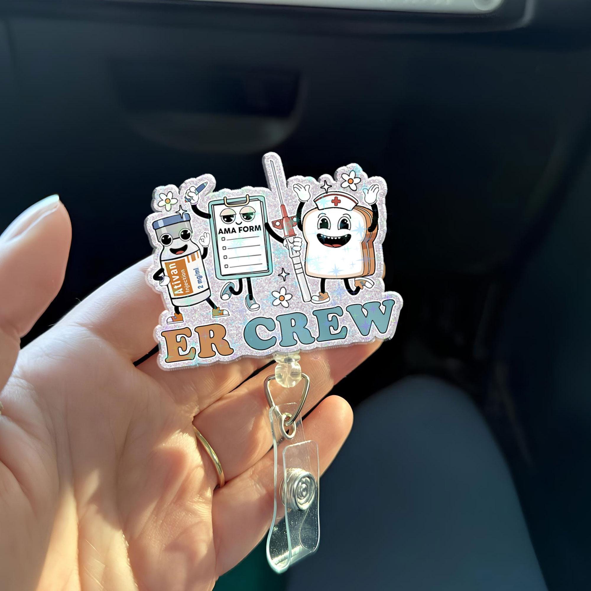 Funny Er Ed Nurse Tech Badge Buddy, Er Nurse Reel, Emergency Room Rn ...