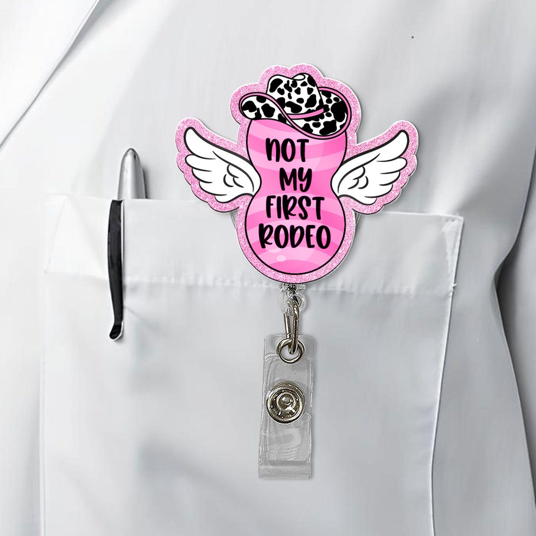 Flying Cowgirl Peanut Ball Retractable Badge Reel, Labor and Delivery L ...