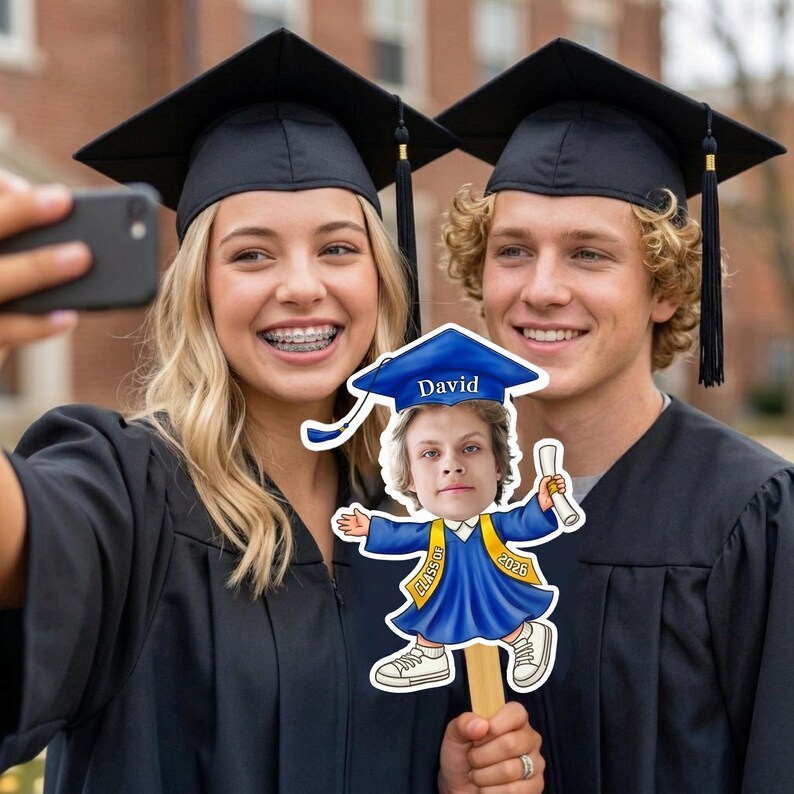 Custom Graduation Face Fans, Fat Head Cut Out Sign, Class of 2026 Big ...