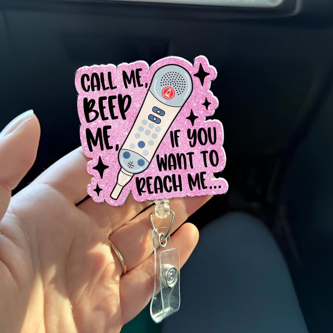 Call Me Beep Me If You Want to Reach Me, RN Nurse Badge Reel, Funny ...