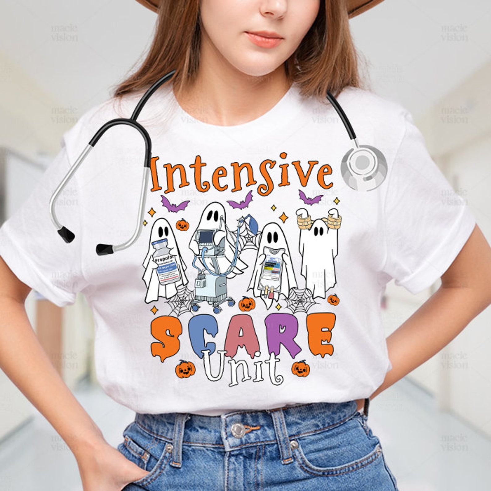 Halloween ICU Nurse Shirt, Intensive Scare Unit,icu Boo Crew Funny Nicu ...