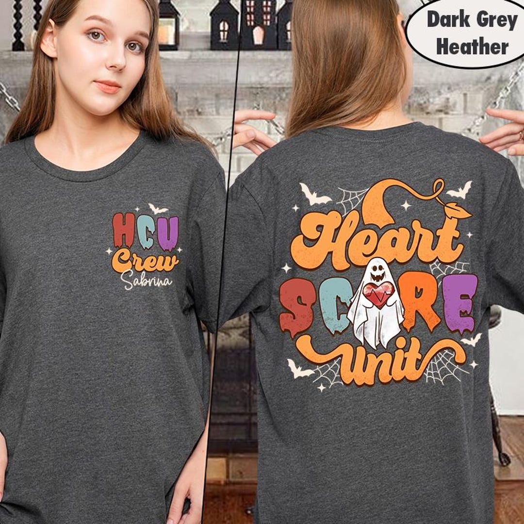 Halloween HCU Nurse Shirt, Heart Scare Unit Crew Shirt, CVICU Nurse ...