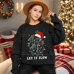 Christmas Cardiac Nurse Heart Anatomy Sweatshirt, Xmas Cath Lab Shirt ...