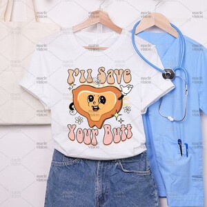 Cute ICU Nurse Shirt, Save Your Butt Funny Nurse Humor, Nursing ...