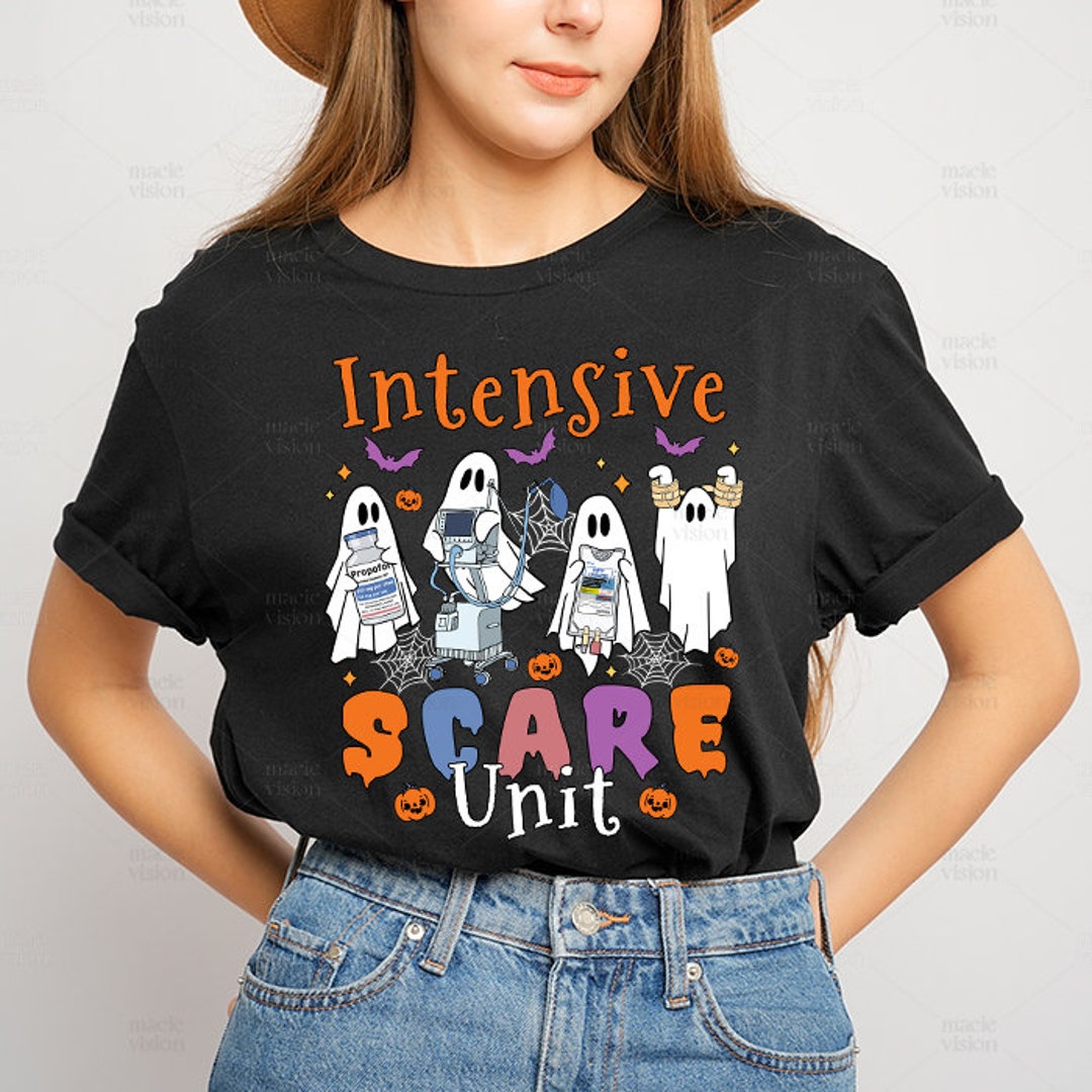 Halloween ICU Nurse Shirt, Intensive Scare Unit,icu Boo Crew Funny Nicu ...