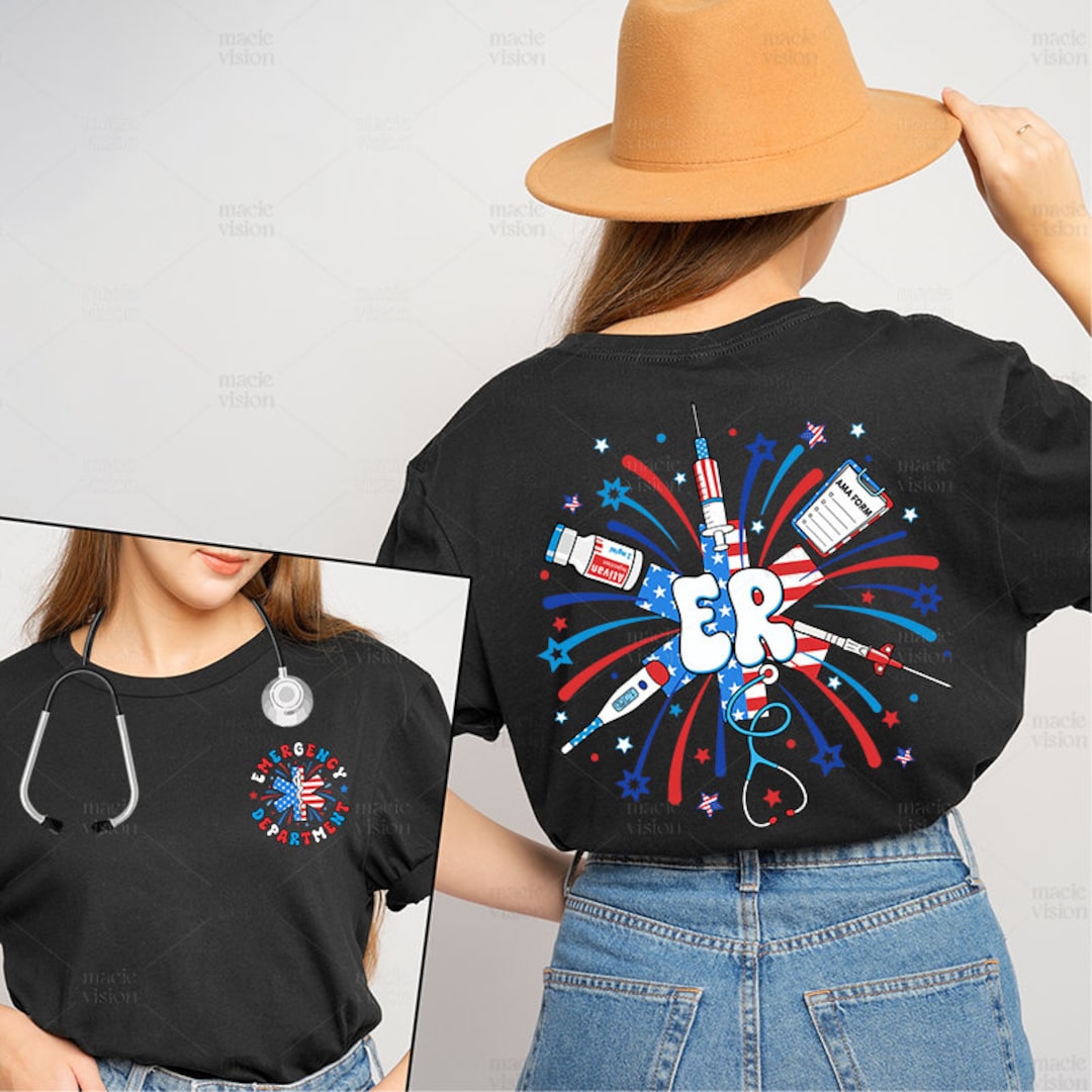 Firework 4th of July ER Nurse Shirt, Er Nurse Crew Shirt, Funny ER Ed ...
