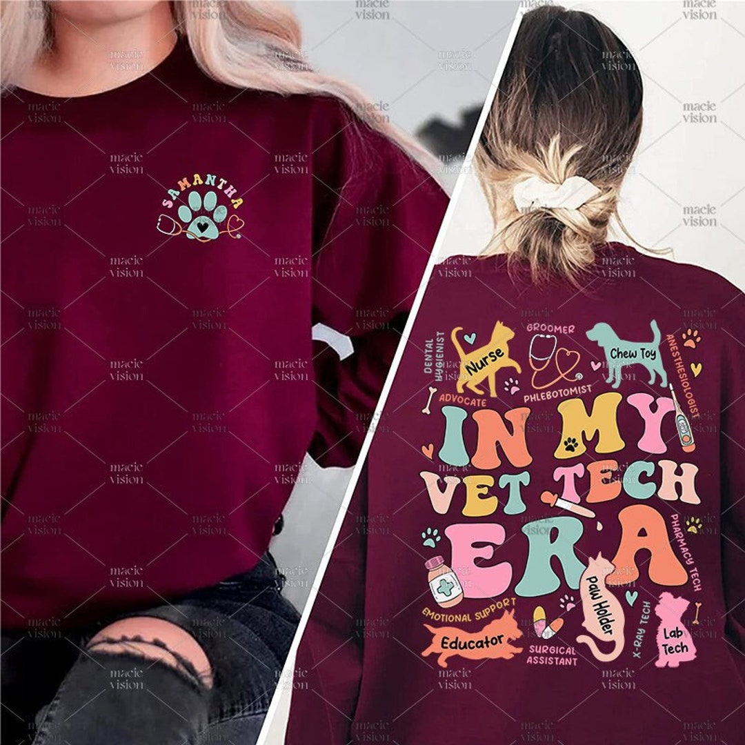 Vet Tech Era Shirt, Vet Tech Sweatshirt Monogrammed Veterinarian Shirt ...