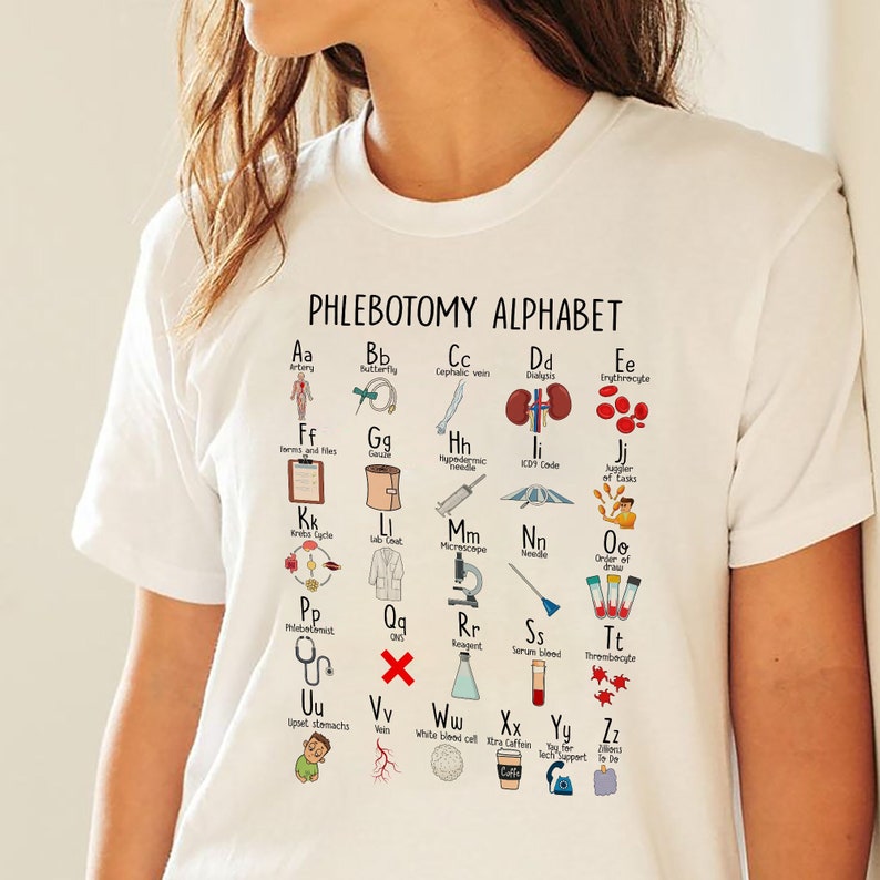 Phlebotomist Nurse Shirts, Phlebotomist Alphabet Shirt, Phleb Abcs ...