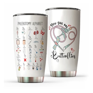 Phlebotomist Alphabet-steel Stainless Tumbler 12oz 20oz-phleb Tech Gift ...
