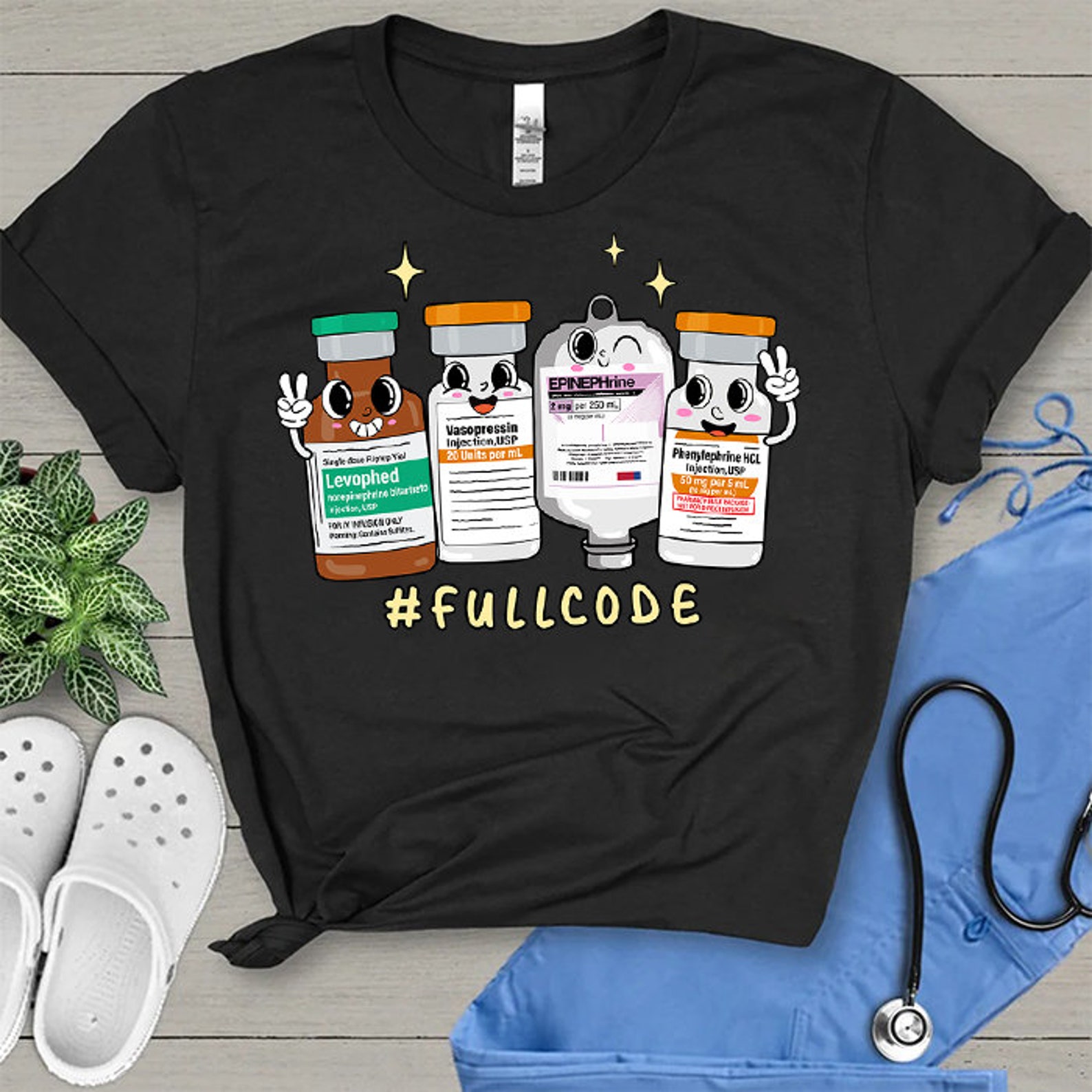 ICU Nurse Shirt, Levo, Neo, Vaso, Epi, Jesus Christ Fifth Pressor, Full ...