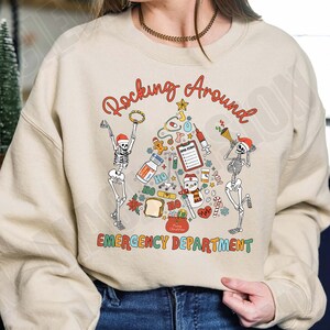 Christmas Emergency Department,christmas ER Nurse Shirt,rocking Around ...