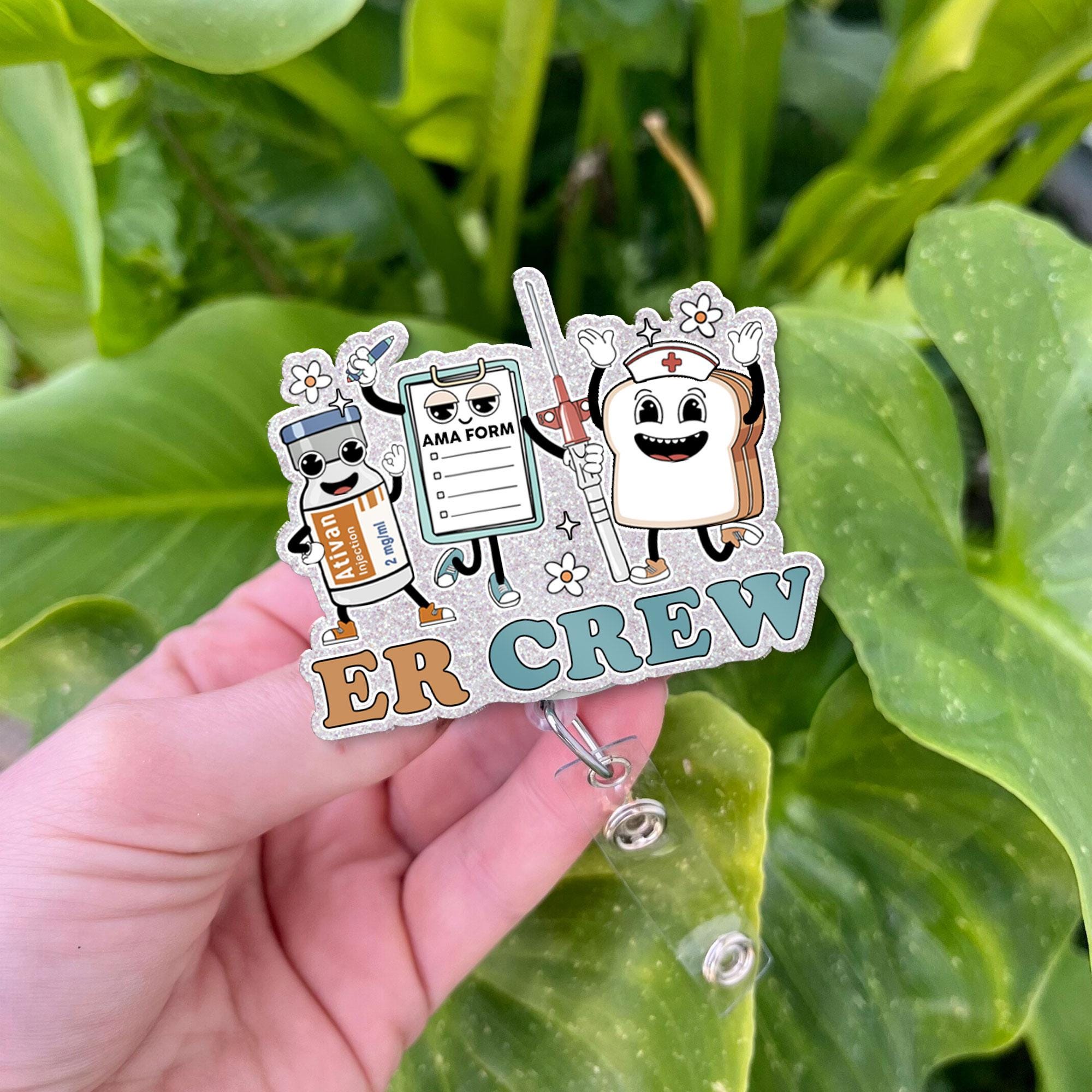 Funny Er Ed Nurse Tech Badge Buddy, Er Nurse Reel, Emergency Room Rn ...