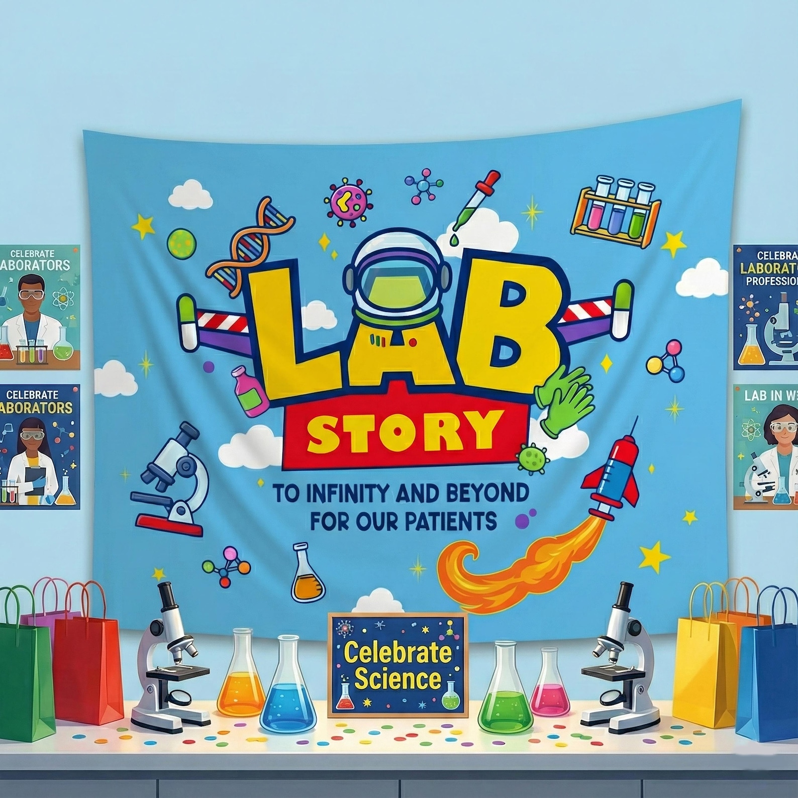 Lab Week 2026 Clinic Wall Tapestry, Medical Lab Tech Clinic Decor, Lab ...