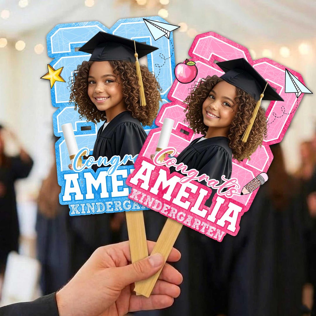 Personalized Graduation Photo Fan, Look Who's Graduated Fans, Face ...