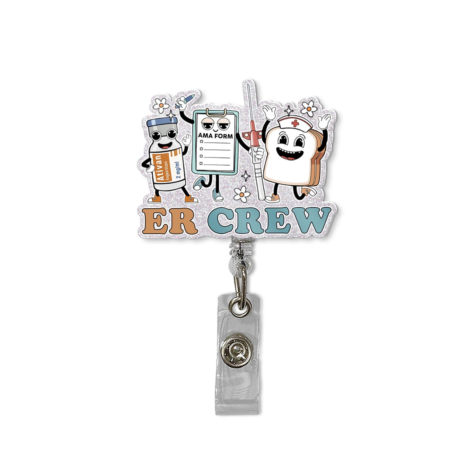 Funny Er Ed Nurse Tech Badge Buddy, Er Nurse Reel, Emergency Room Rn ...