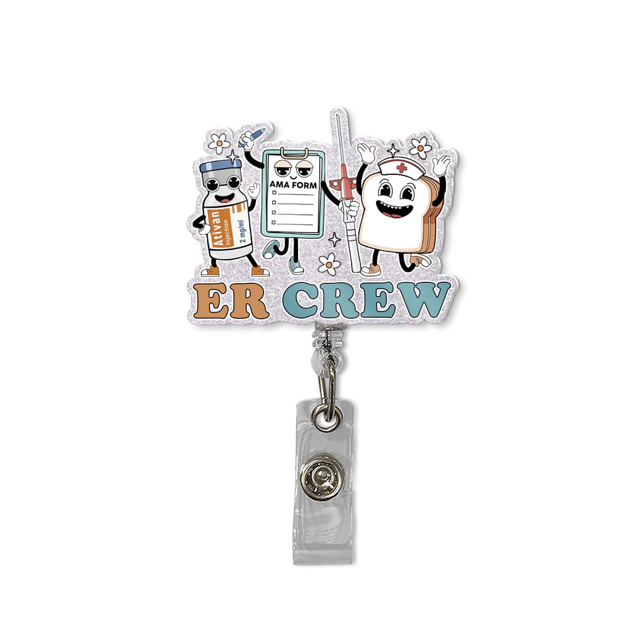Funny Er Ed Nurse Tech Badge Buddy, Er Nurse Reel, Emergency Room Rn ...