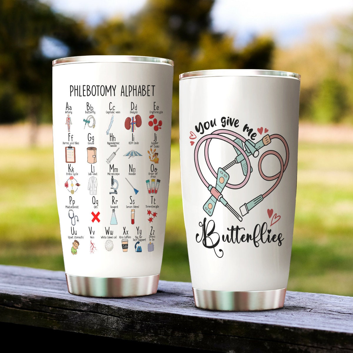 Phlebotomist Alphabet-steel Stainless Tumbler 12oz 20oz-phleb Tech Gift ...
