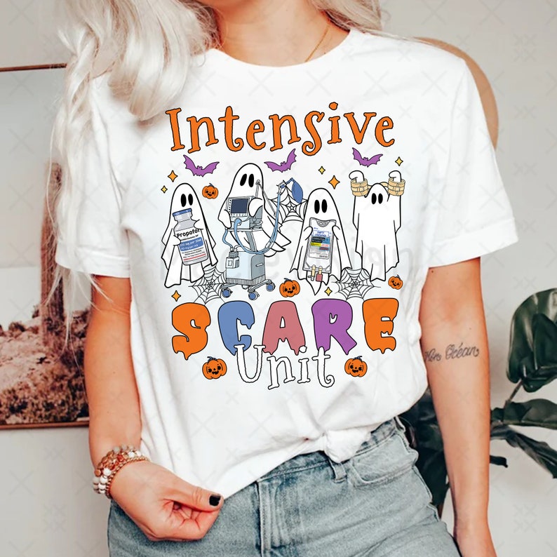 Halloween ICU Nurse Shirt, Intensive Scare Unit,icu Boo Crew Funny Nicu ...
