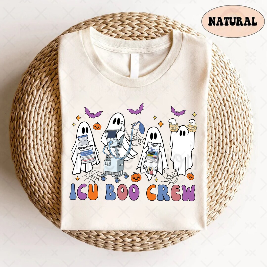 Halloween ICU Nurse Shirt, Halloween Nurse Shirt ICU Boo Crew Funny ...