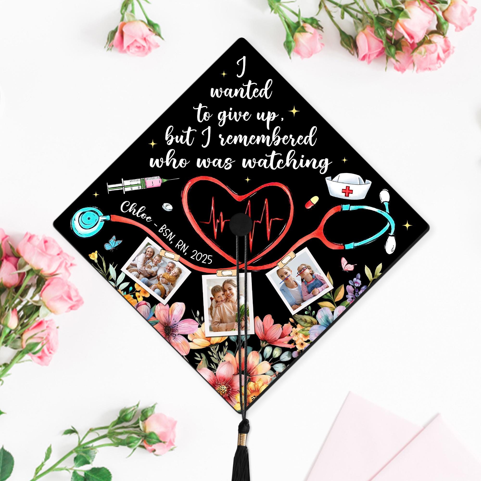 Photo Nurse Graduation Cap Topper I Did It for Them, Your Photos Custom ...
