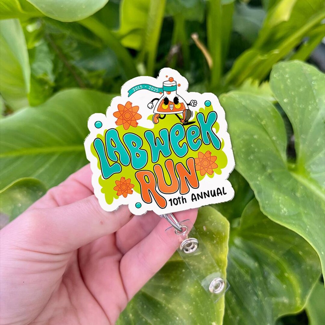 Lab Week Run 2025 Custom Shape Badge Reel, Lab Week Run 10th Annual ...