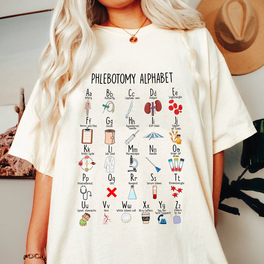 Phlebotomist Nurse Shirts, Phlebotomist Alphabet Shirt, Phleb Abcs ...