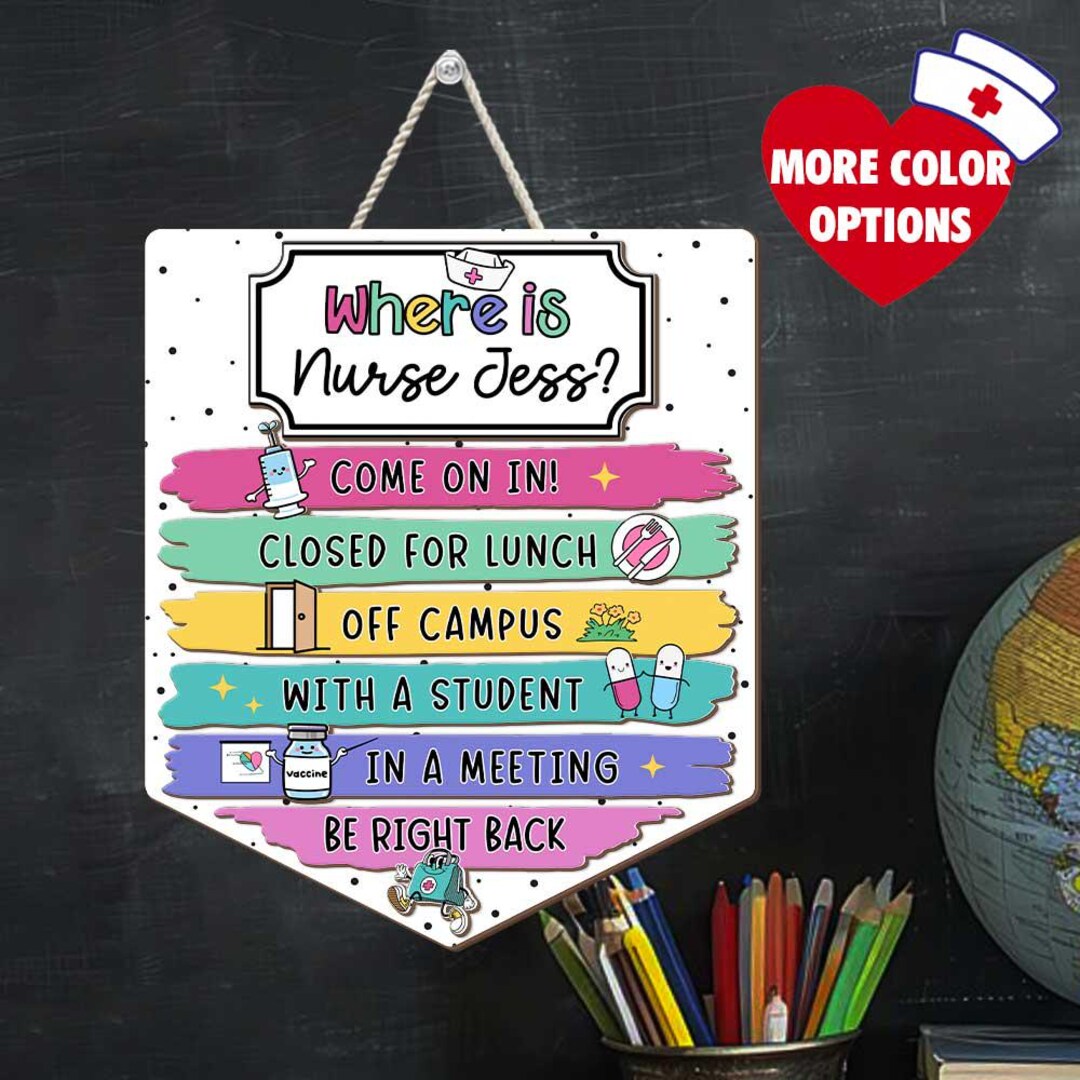 Personalized Where is the School Nurse Sign, School Nurse's Office Door ...