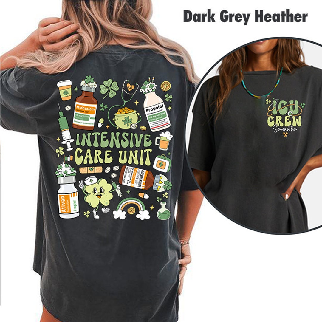 St. Patrick's Dayicu Nurse Shirt, Patrick Nurse Shirt, Paddy ICU Crew ...
