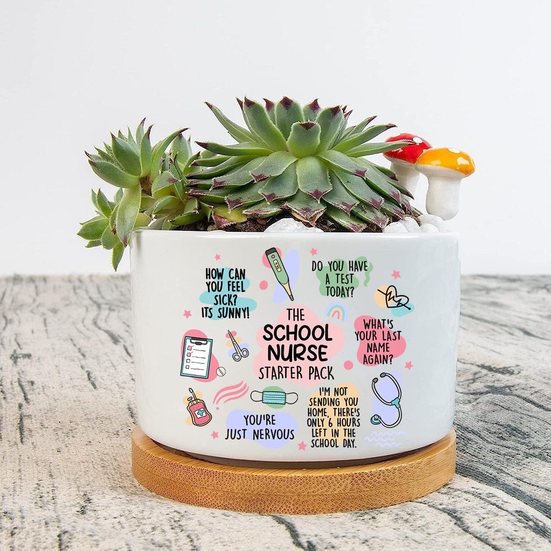 School Nurse Starter Pack Mini Plant Pot Student Health Plant Pot ...