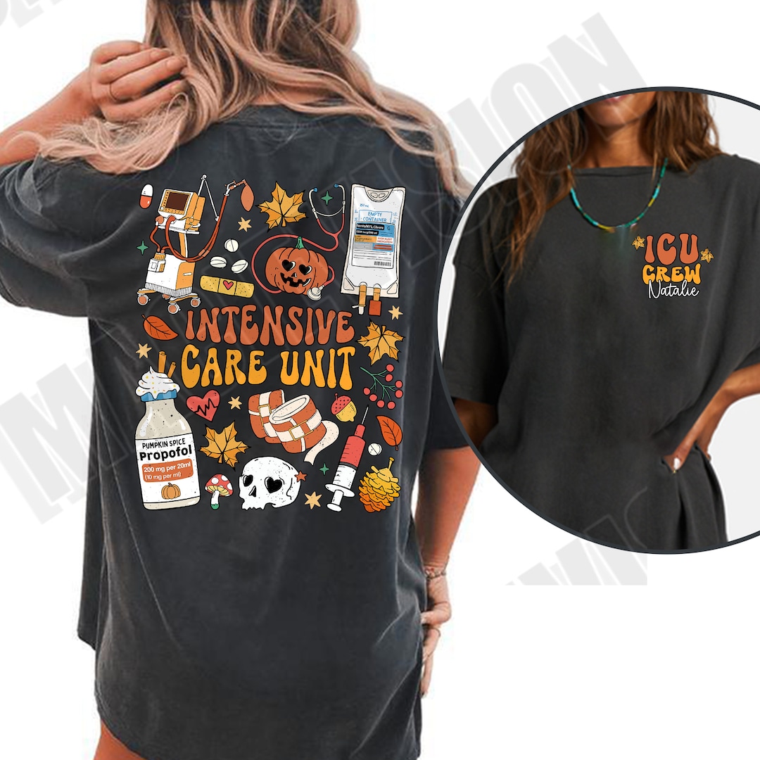 Halloween ICU Nurse Shirt,halloween Nurse Shirt,icu Boo Crew Funny ...
