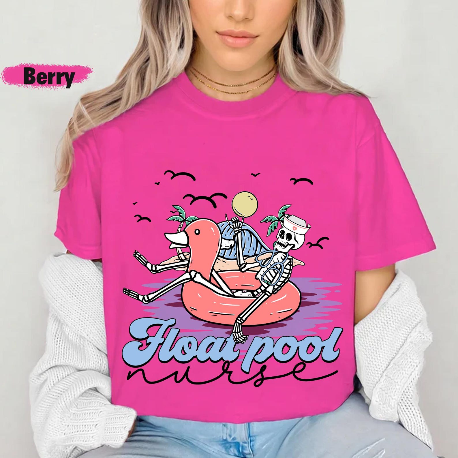 Float Nurse Shirt, Funny Skeleton Float Pool Nurse Tee, Emergency ...