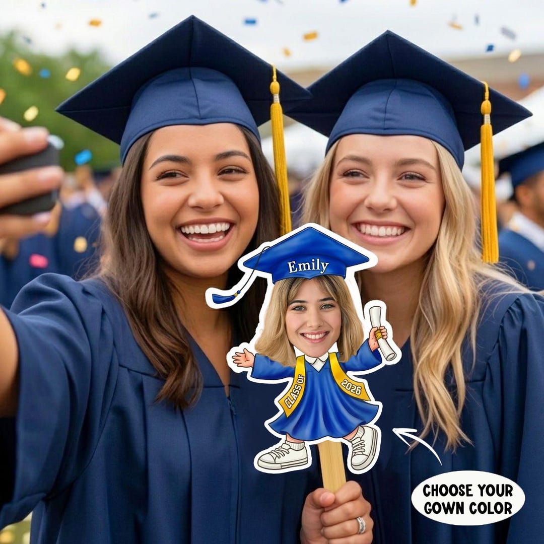 Custom Graduation Face Fans, Fat Head Cut Out Sign, Class of 2026 Big ...