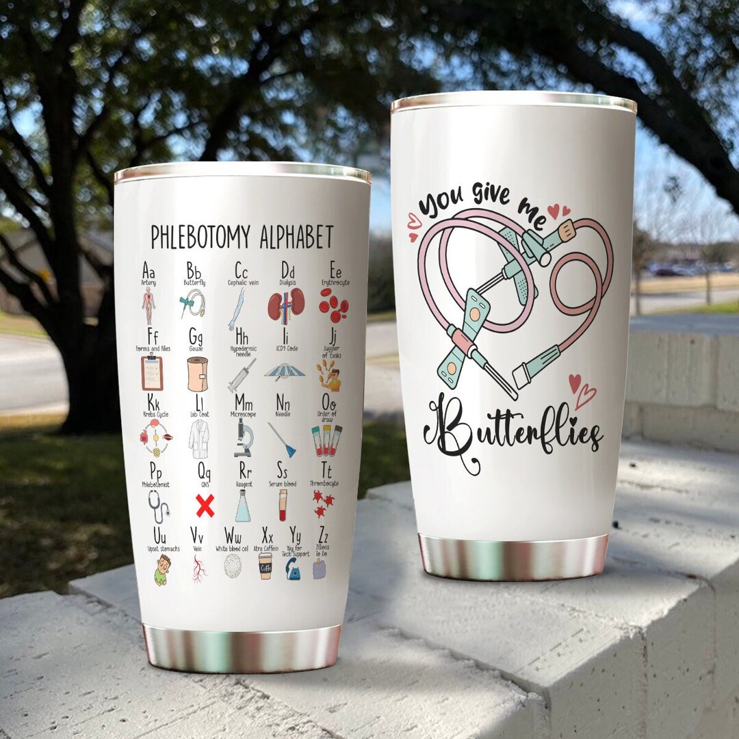Phlebotomist Alphabet-steel Stainless Tumbler 12oz 20oz-phleb Tech Gift ...