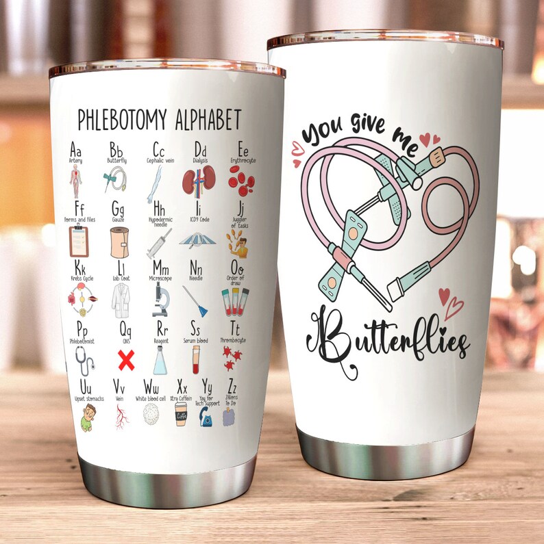 Phlebotomist Alphabet-steel Stainless Tumbler 12oz 20oz-phleb Tech Gift ...